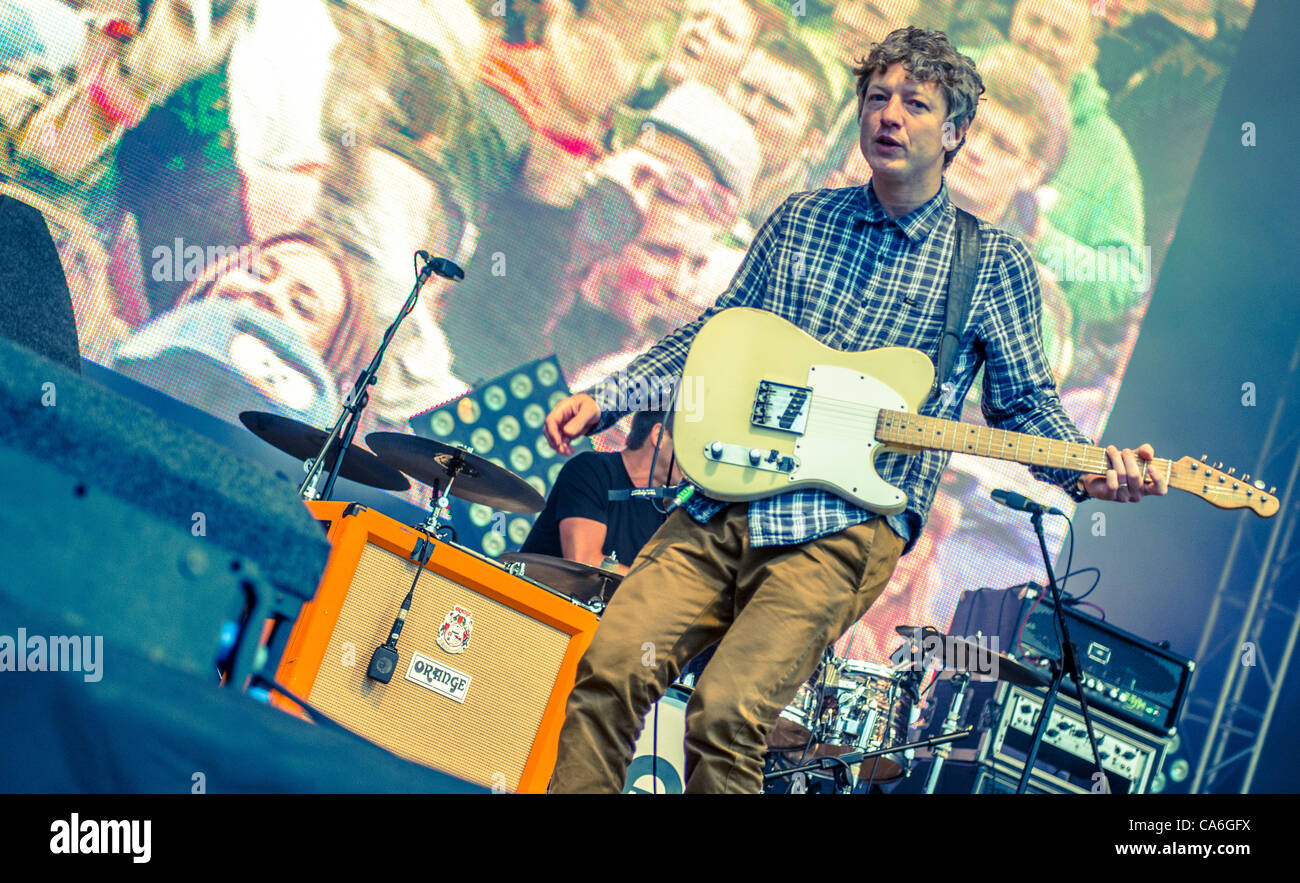 John Powers from the band Cast performs on stage at Chester Rocks 2012 ...