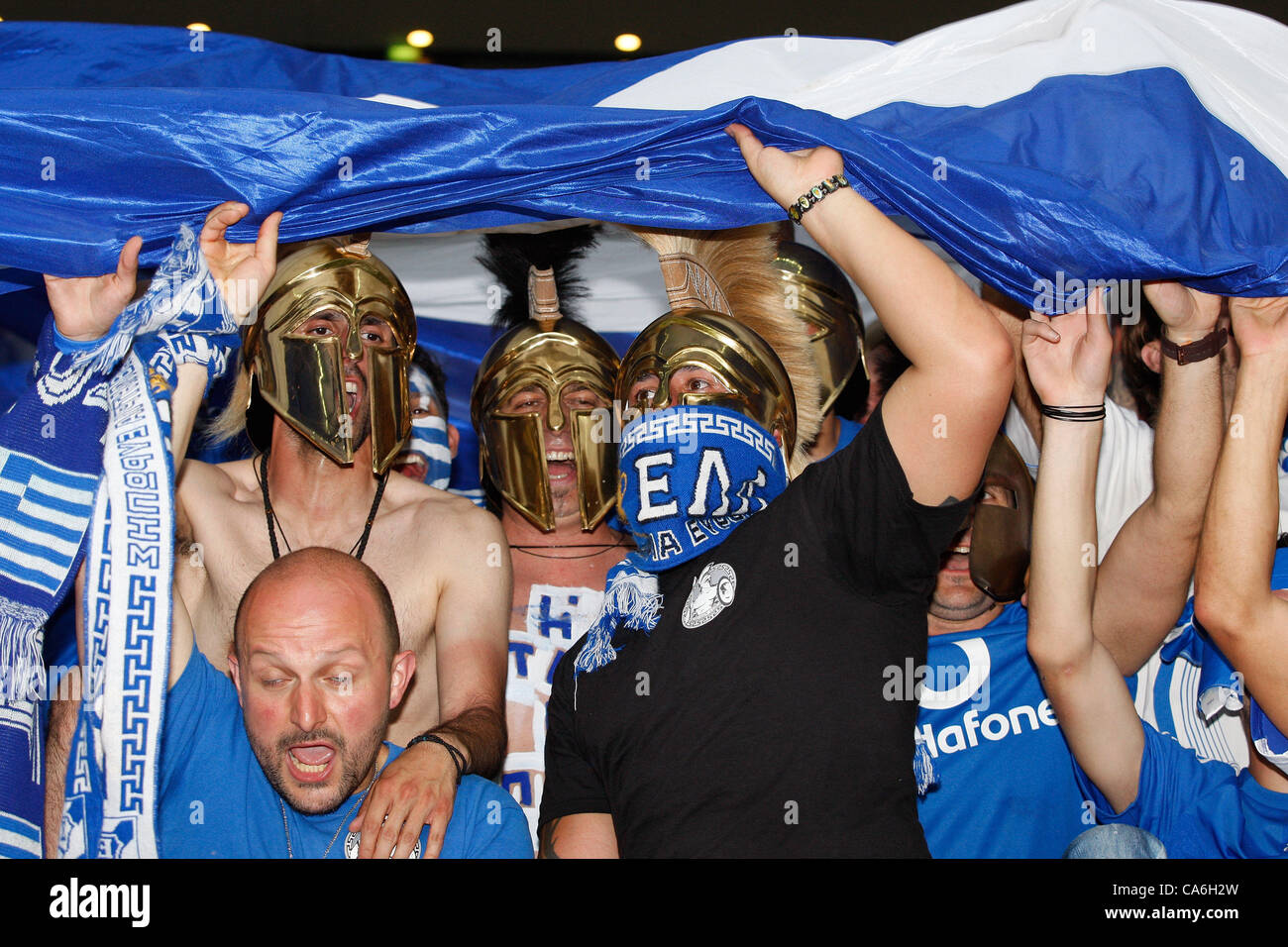 GREECE FANS RUSSIA V GREECE NATIONAL STADIUM WARSAW POLAND 16 June 2012 ...