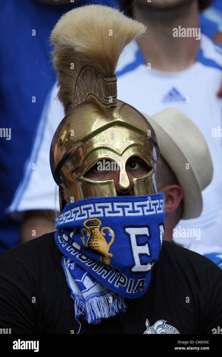 GREEK FOOTBALL FAN RUSSIA V GREECE NATIONAL STADIUM WARSAW POLAND 16 ...