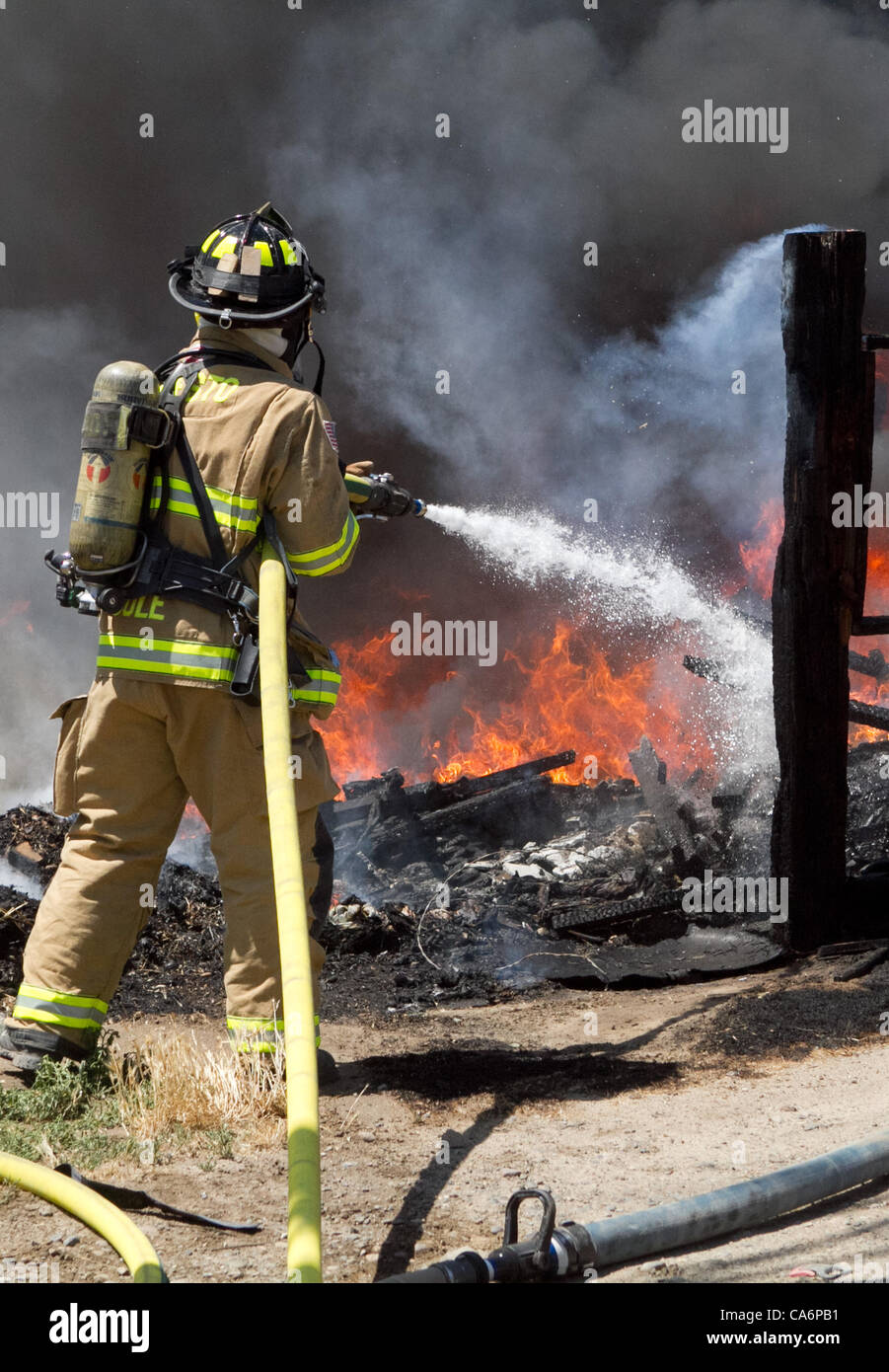 May 31, 2012 - Modesto, CA, USA - Modesto Fire Department firefighters ...