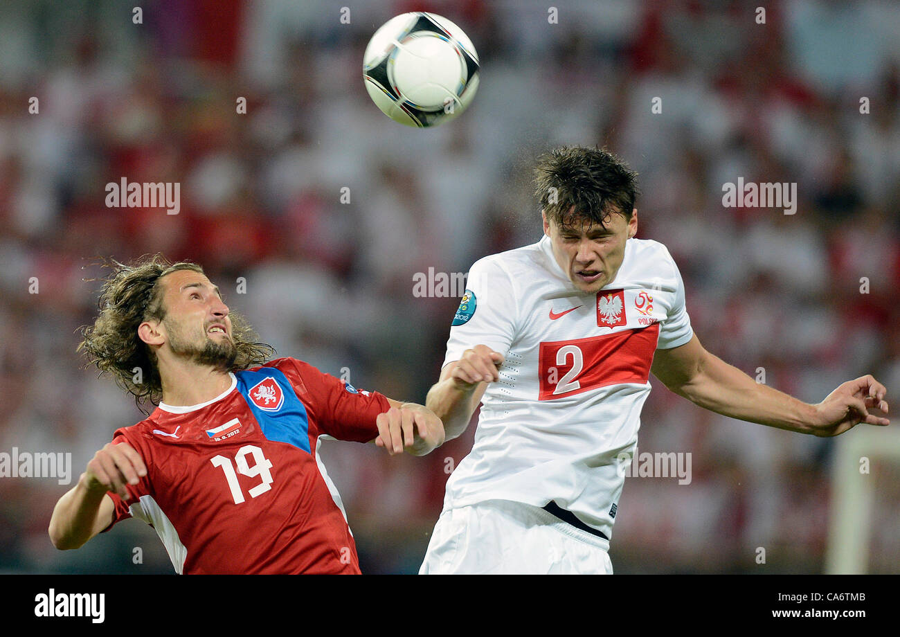 EURO 2012, soccer, Group A. Sebastian Boenisch (POL) and Petr Jiracek ...