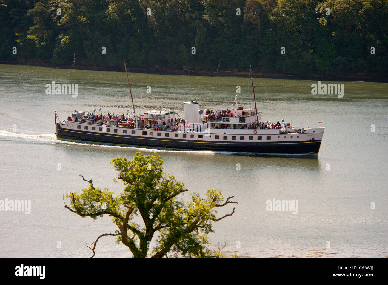 18/06/2012 Balmoral steaming through the menai straits. On a day cruise ...