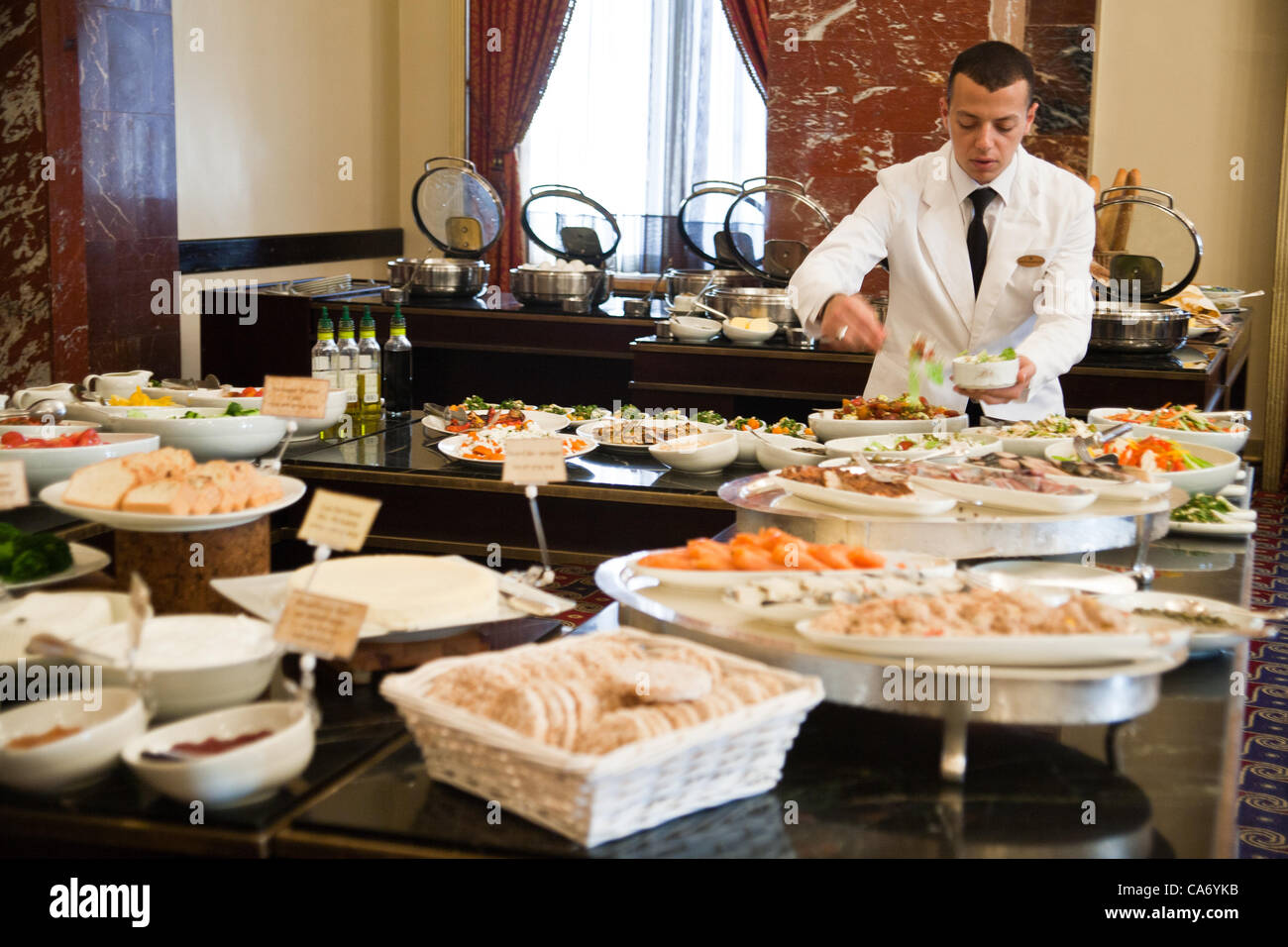 King David Hotel breakfast room. The hotel has played an important role ...