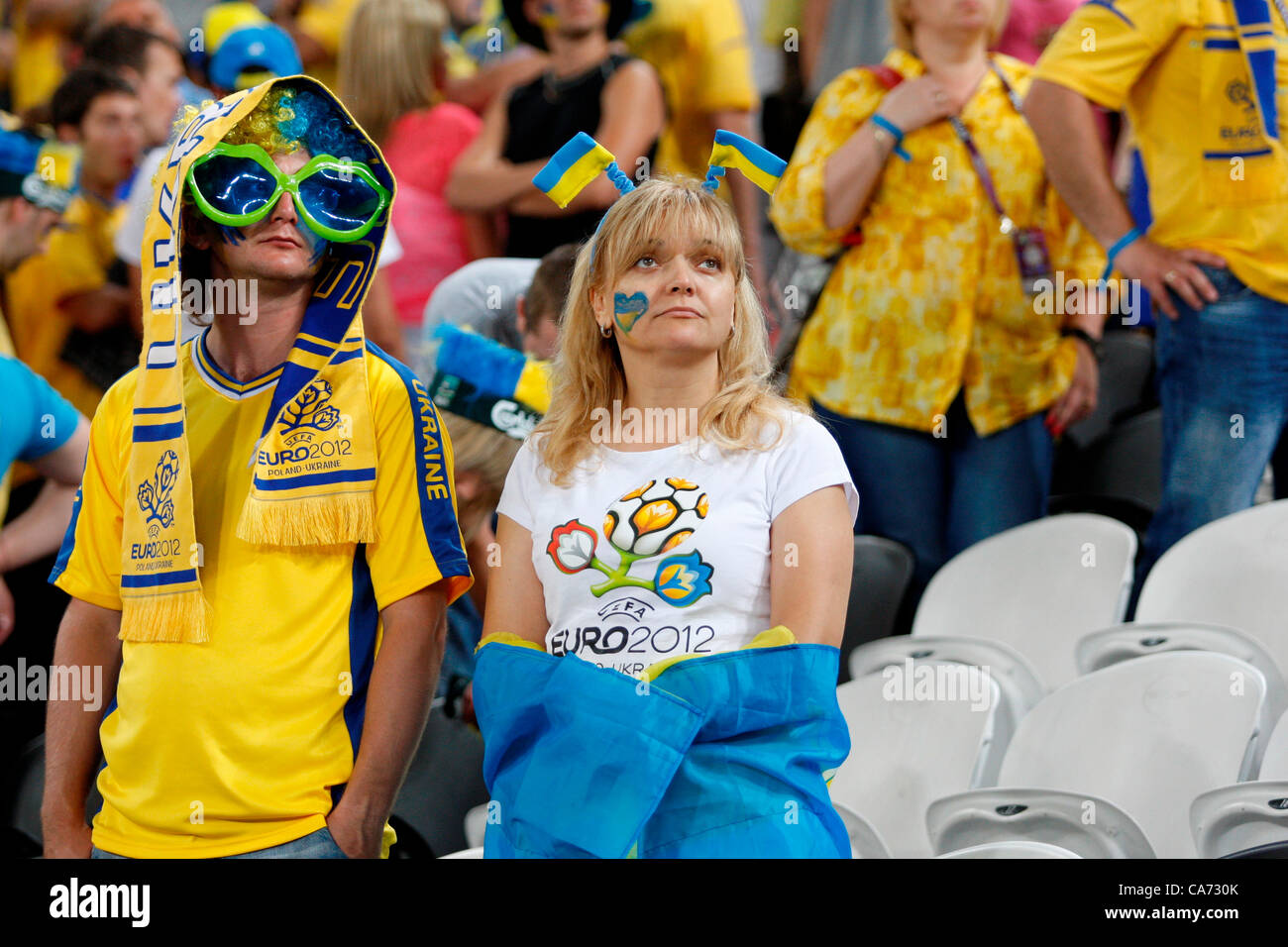 UKRAINE FANS AFTER MATCH ENGLAND V UKRAINE EURO 2012 DONBASS ARENA ...