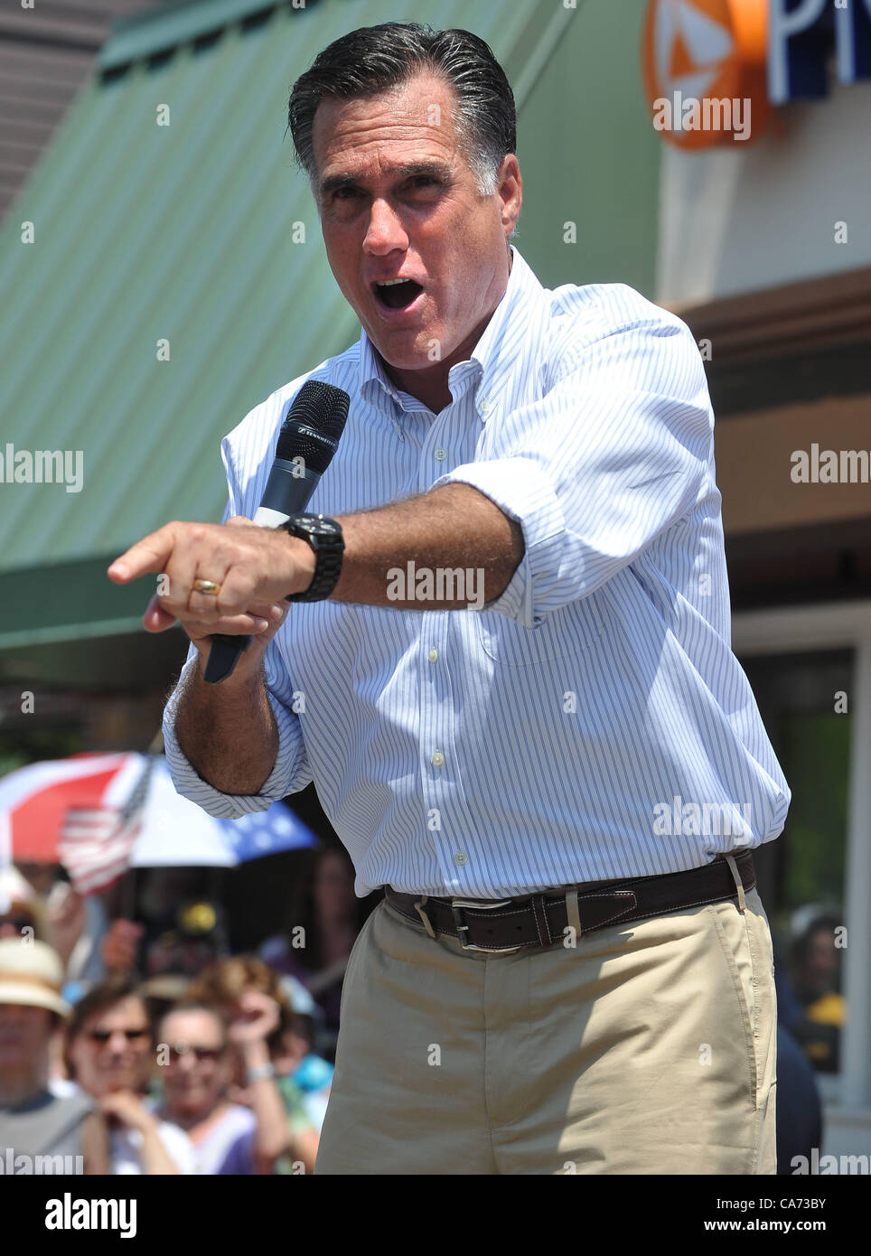 June 19, 2012 - Dewitt, Michigan, U.S - MITT ROMNEY campaigns before a ...