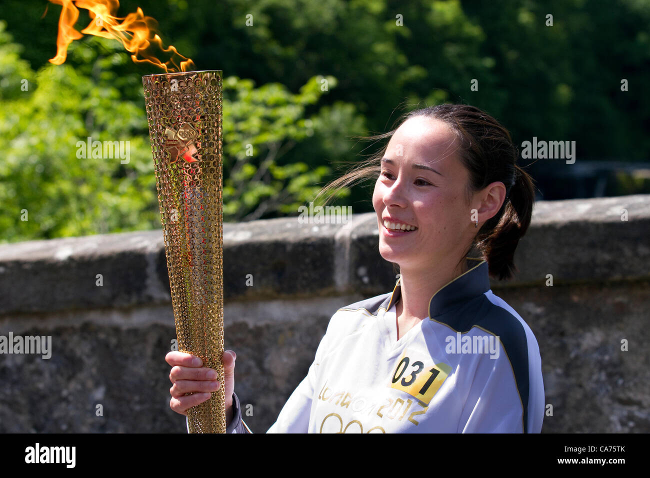 Caroline Curtis Olympic Torch Relay Runner at Aysgarth Falls on ...