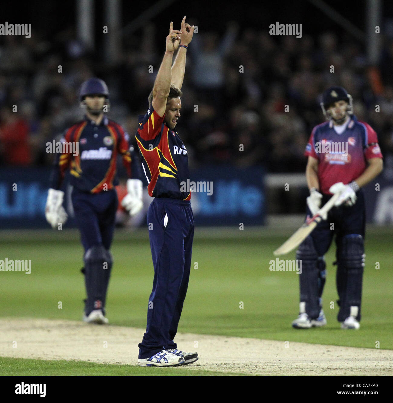 20 greg smith celebration wicket bowling t20 hi-res stock photography ...