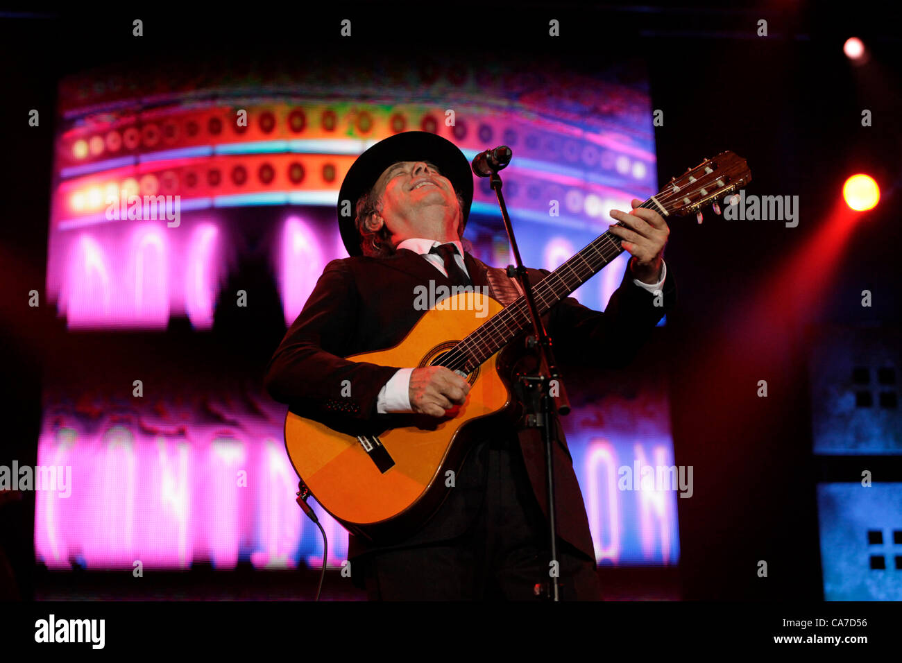 World famous Spanish artist Joan Manuel Serrat performing in the Nokia ...
