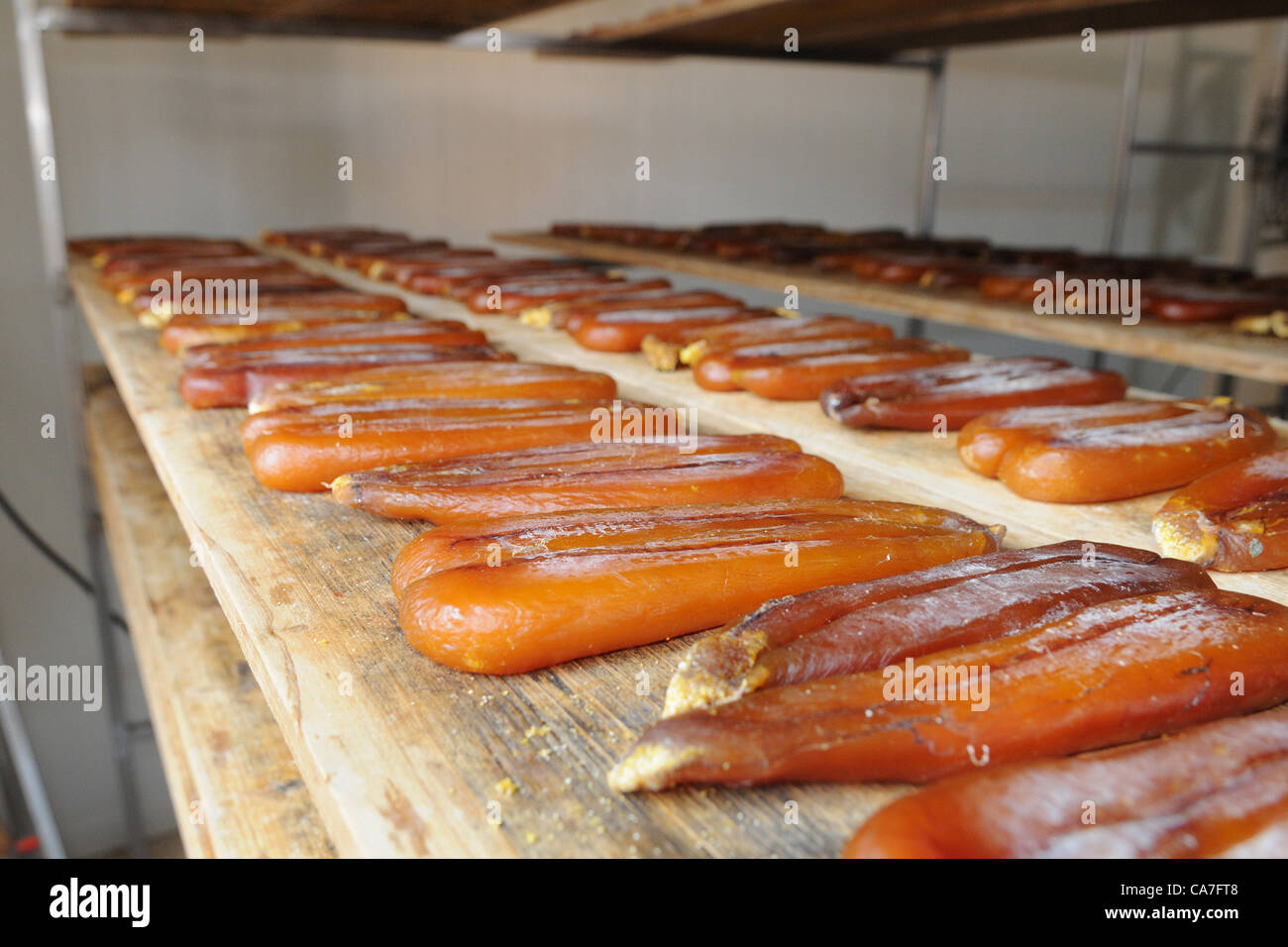 Bottarga,italian dish, Cabras, Sardinia, Italy Stock Photo - Alamy
