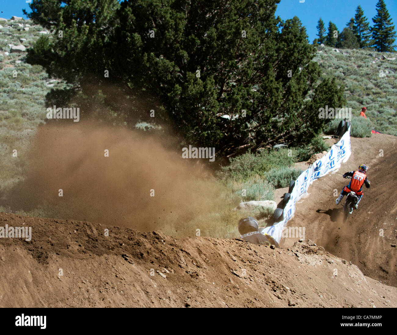 Motocross Racing on Dirt Track Stock Photo - Alamy