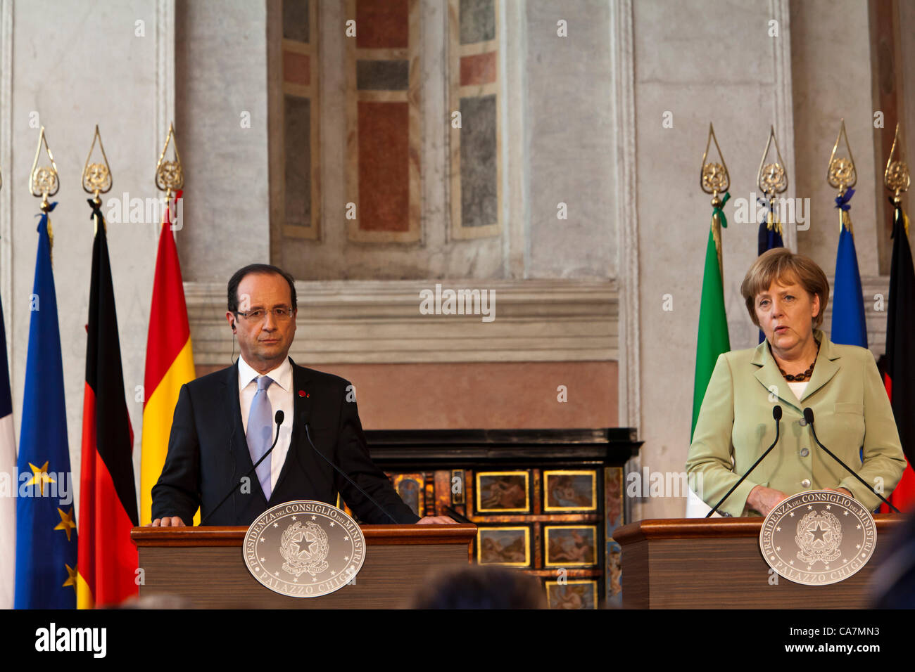 FOUR NATIONS SUMMIT IN ROME, ITALY. French president Francois Hollande ...