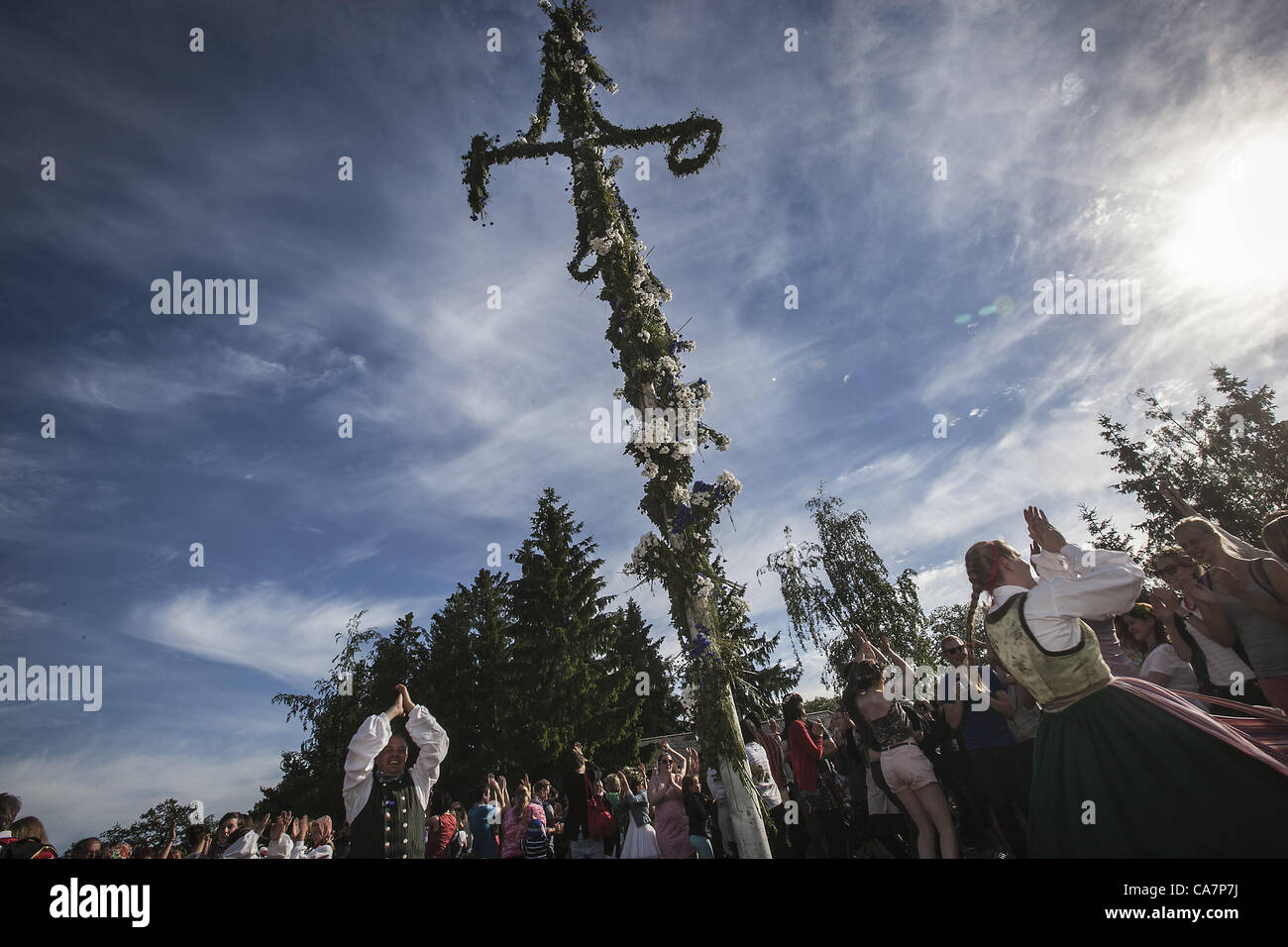 Dance around maypole traditional costume hi-res stock photography and ...
