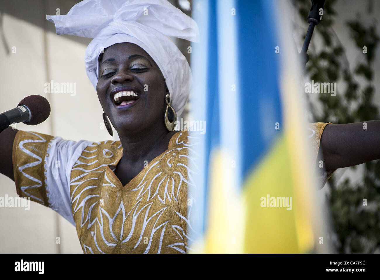 June 22, 2012 - Stockholm, Stockholm, Sweden - An African singer ...