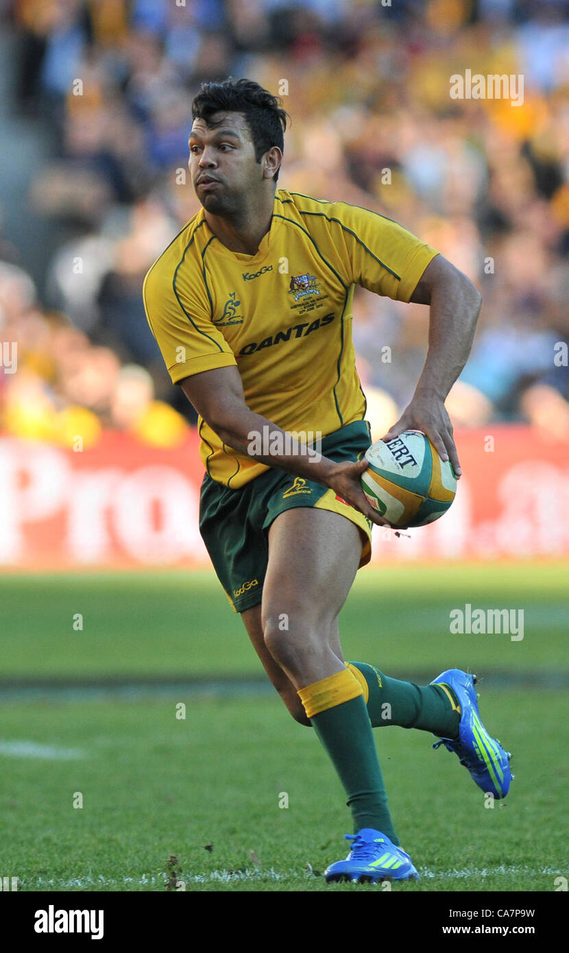 23.06.2012 Sydney,Australia. Wallabies fullback Kurtley Beale in action ...
