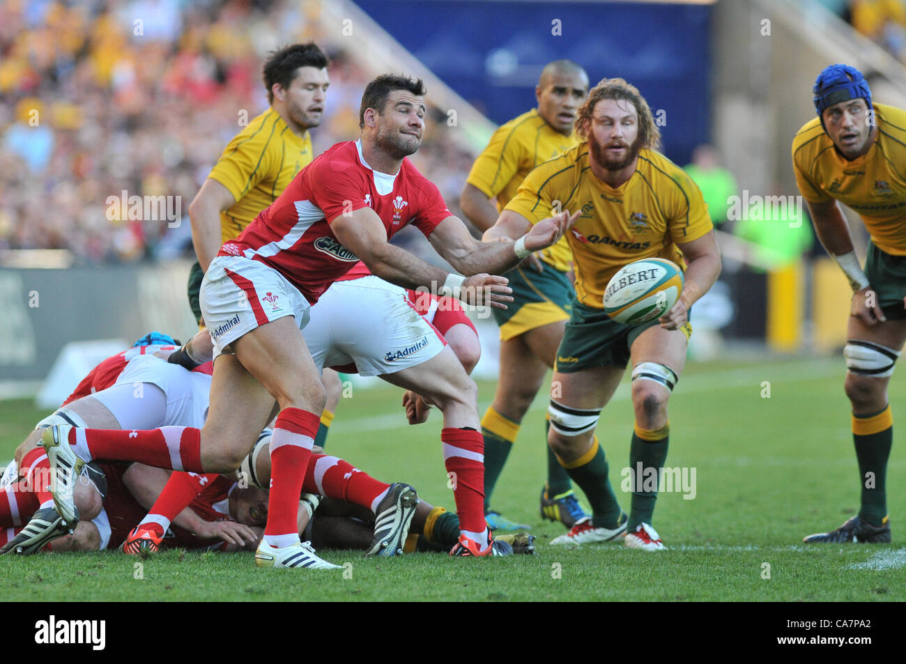 23.06.2012 Sydney,Australia.Welsh scrum half Mike Phillips in action ...