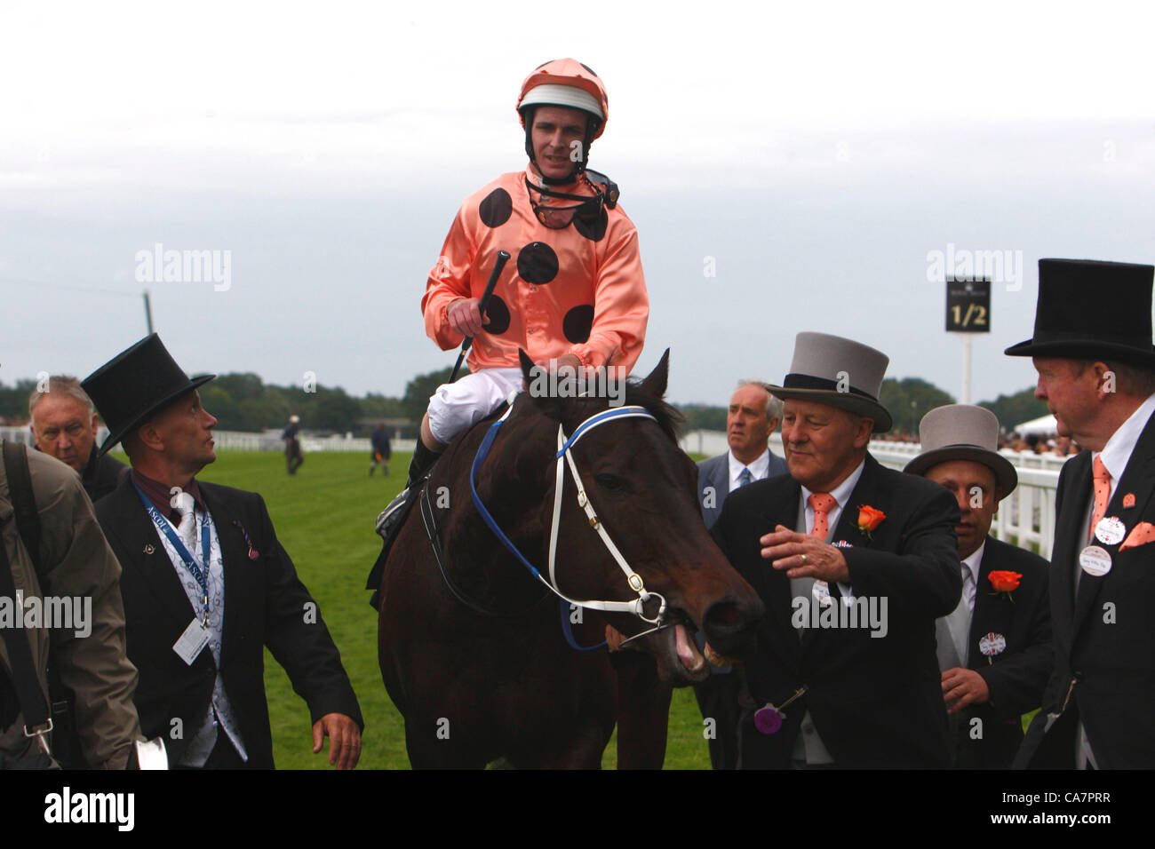 23.06.12 Ascot, Windsor, ENGLAND: Luke Nolan celebrates winning The ...
