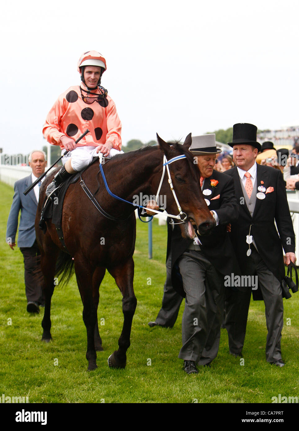 23.06.12 Ascot, Windsor, ENGLAND: Luke Nolan celebrates winning The ...