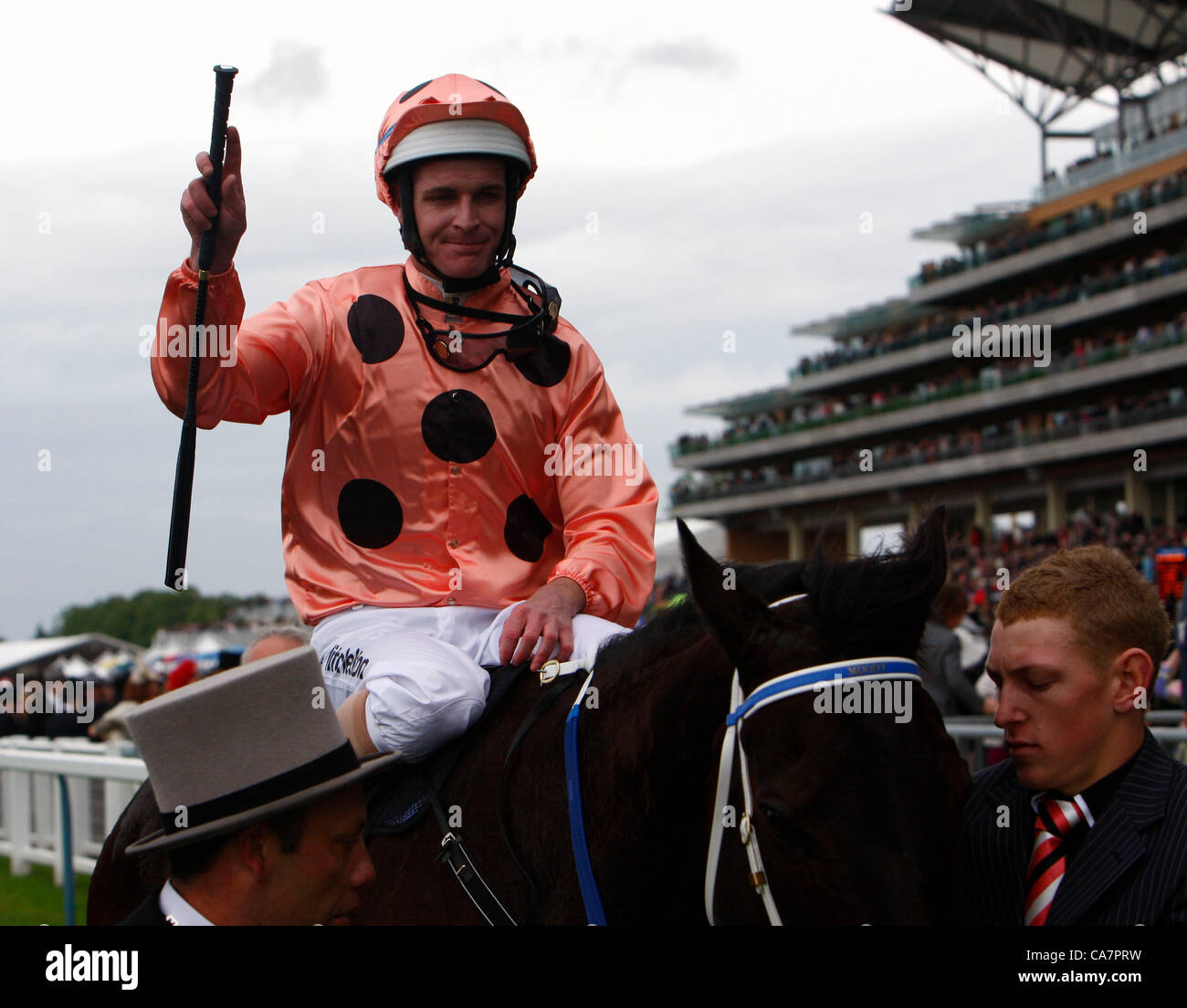 23.06.12 Ascot, Windsor, ENGLAND: Luke Nolan celebrates winning The ...