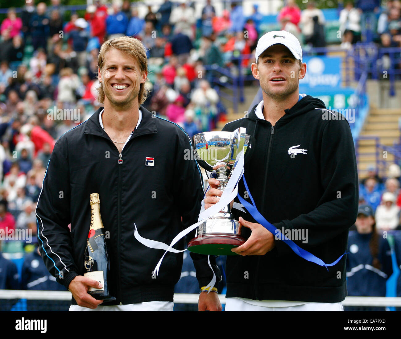 23.06.12 Devonshire Park, Eastbourne, ENGLAND: Roddick and Andreas ...