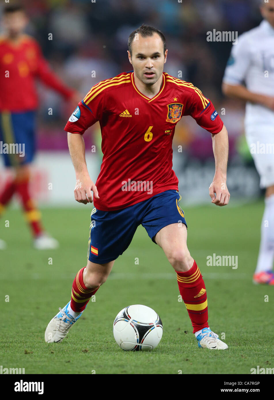 ANDRES INIESTA SPAIN V FRANCE EURO 2012 DONBASS ARENA DONETSK UKRAINE ...