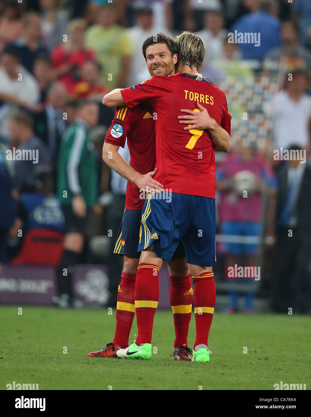 XABI ALONSO & FERNANDO TORRES SPAIN V FRANCE EURO 2012 DONBASS ARENA ...