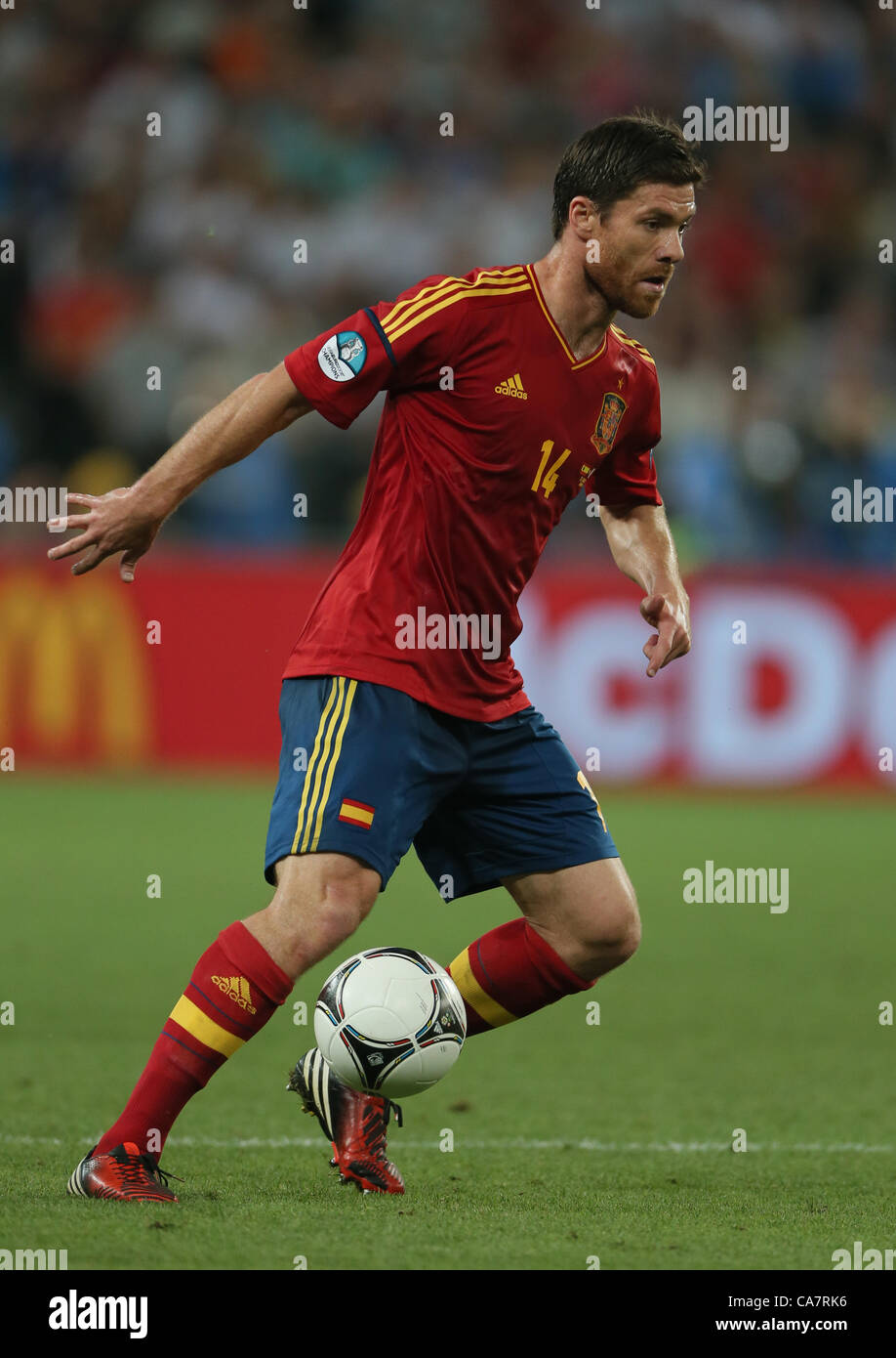 XABI ALONSO SPAIN V FRANCE EURO 2012 DONBASS ARENA DONETSK UKRAINE 23 ...