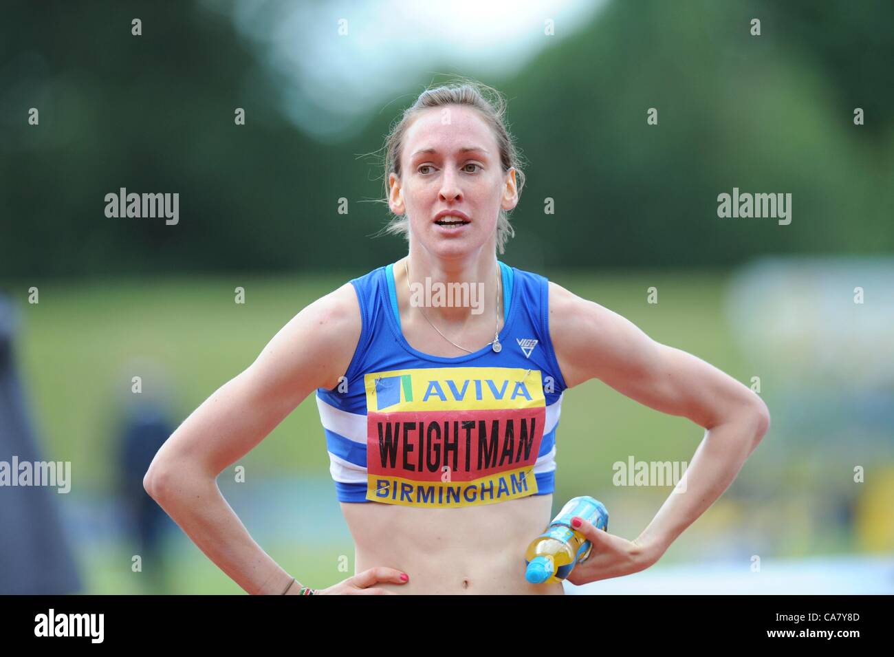 24.06.2012 Birmingham, ENGLAND Womens 1500m Final, Laura Weightman wins ...