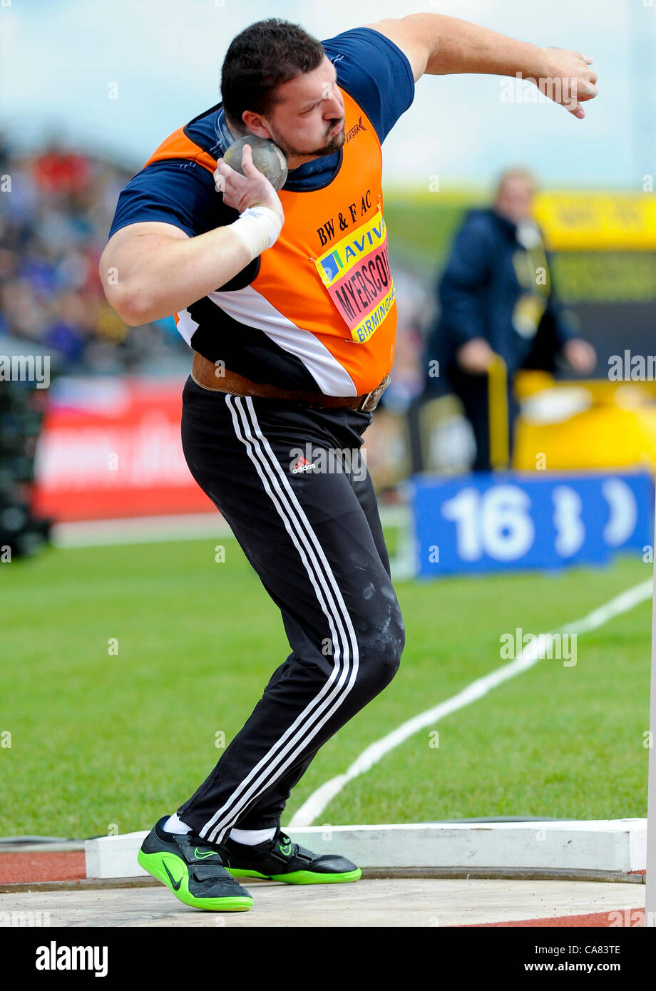 24.06.2012 Birmingham, England. AVIVA 2012 Athletics, Olympic Trials. Carl Myerscough, Men's ...