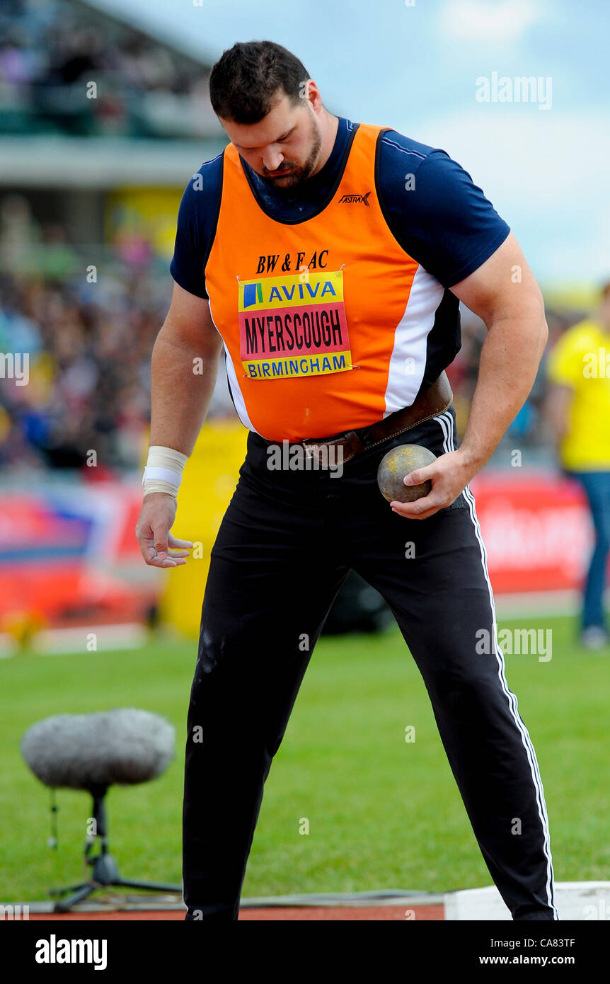 24.06.2012 Birmingham, England. AVIVA 2012 Athletics, Olympic Trials. Carl Myerscough, Men's ...