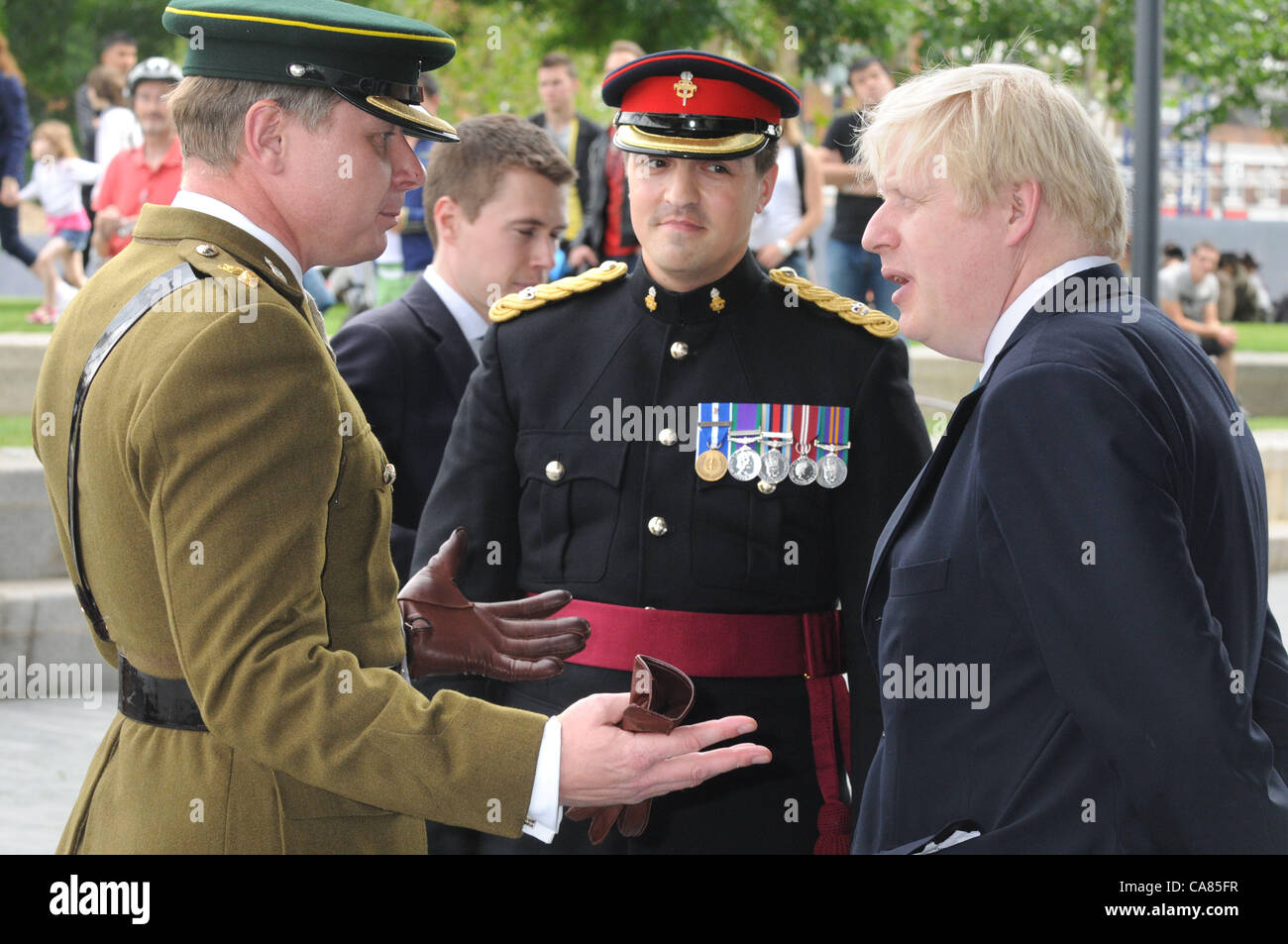 London - Mayor Boris Johnson speaks with Military top brass as he hosts ...