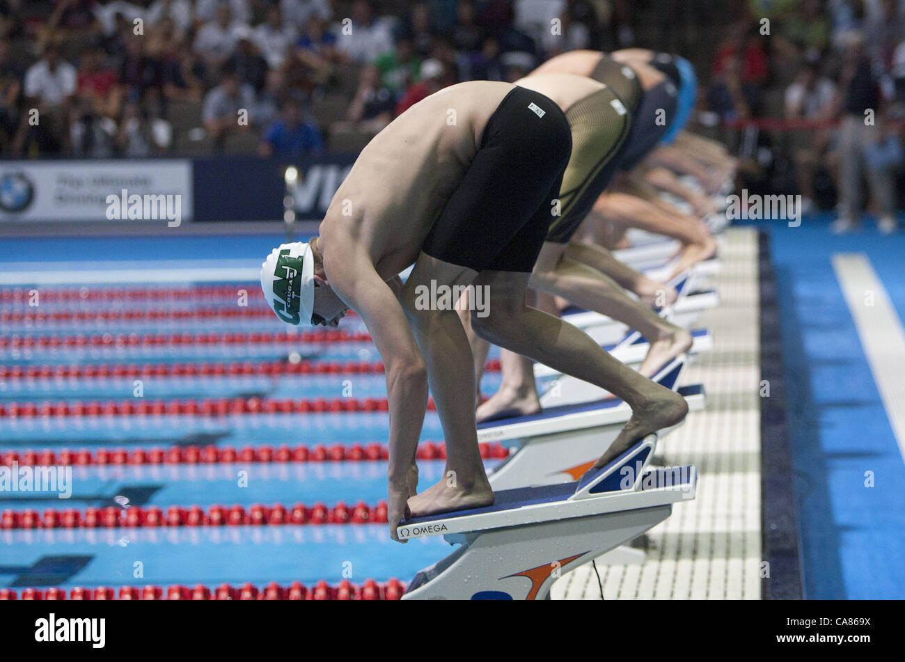 June 25, 2012 - Omaha, NEBRASKA, USA - Swimmers compete in the men's ...