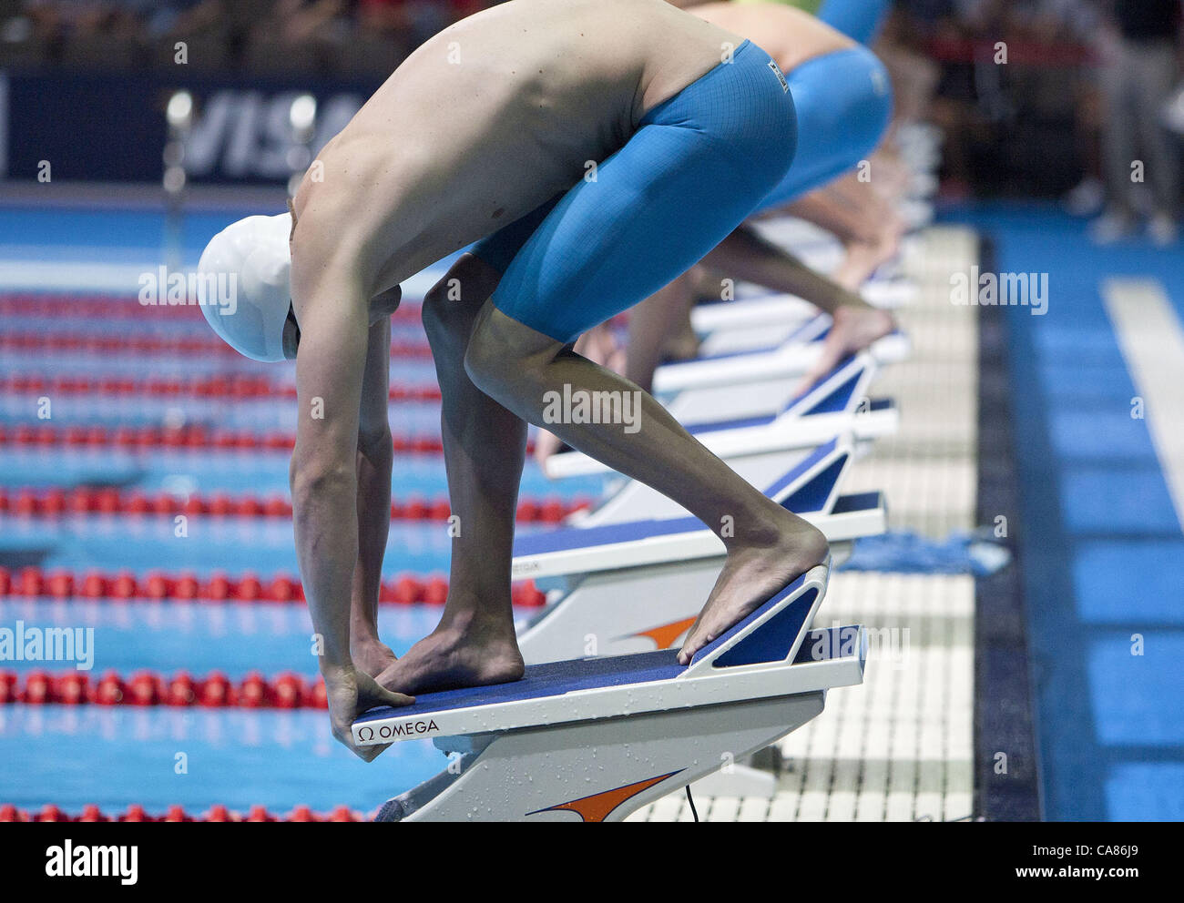 June 25, 2012 - Omaha, Nebraska, USA - Swimmers compete in the men's ...