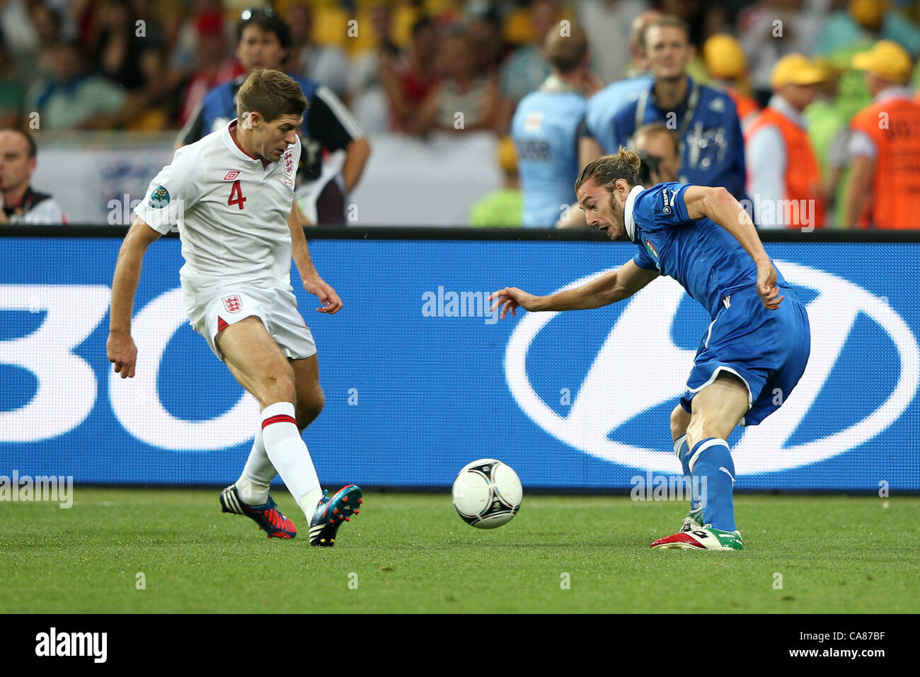 Steven Gerrard (ENG), Federico Balzaretti (ITA), JUNE 24, 2012 ...