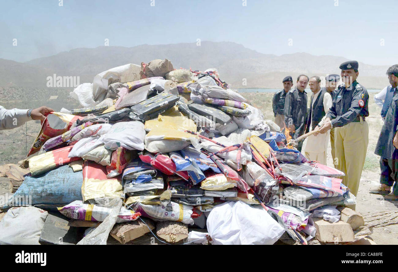Anti-Narcotics Force (ANF) officials burn piles of confiscated drugs ...