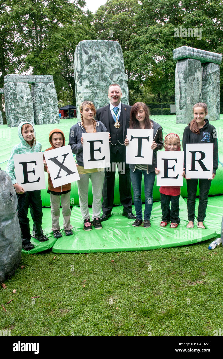 The Right Worshipful the Lord Mayor of Exeter Rob Newby stands with ...