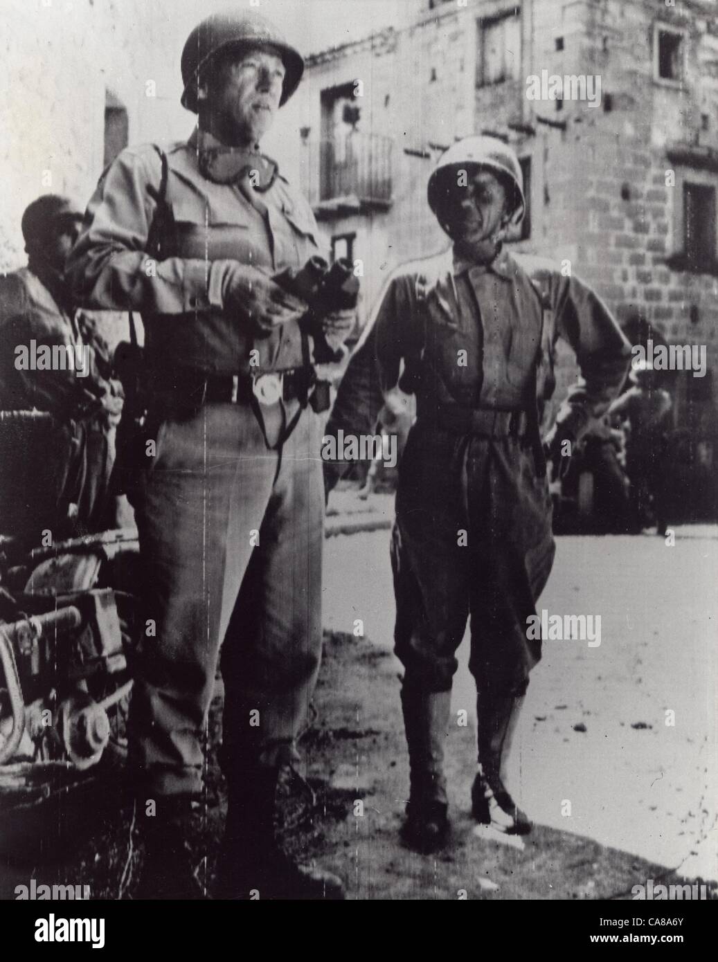 GENERAL GEORGE PATTON with Brigadier General Theodore Roosevelt in the ...