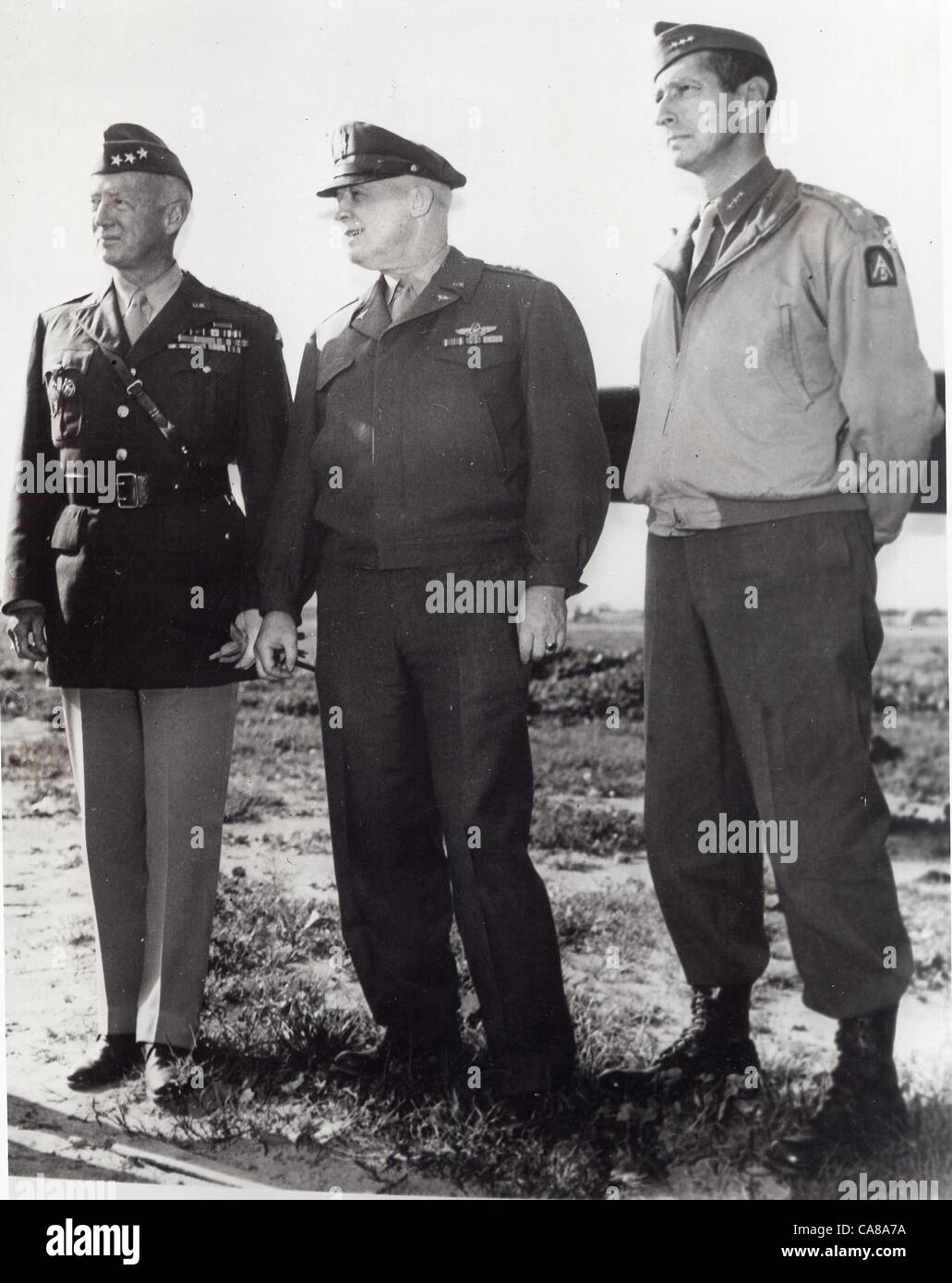 GENERAL GEORGE PATTON with H. H. Arnold Chief of U.S. Army air force ...