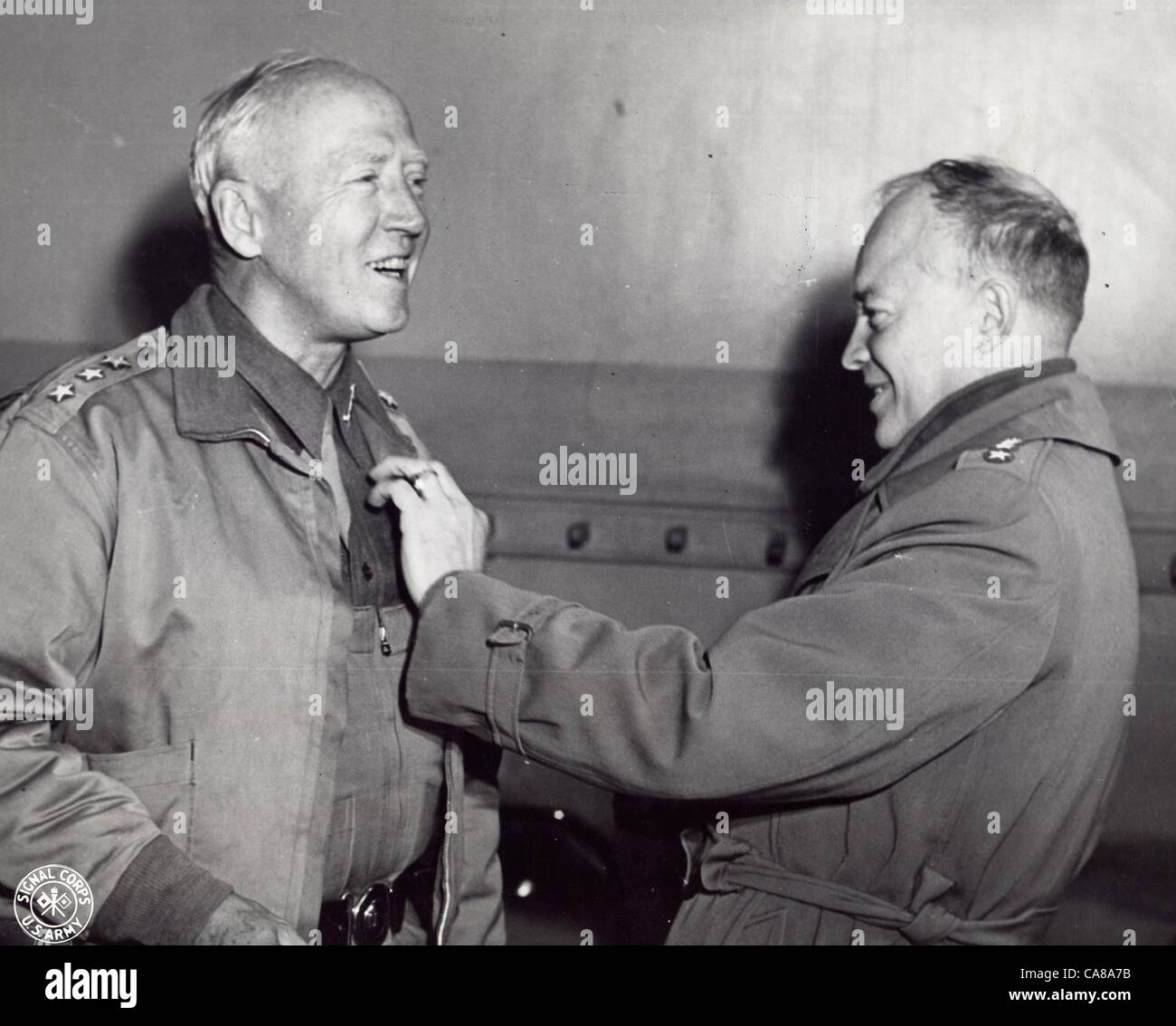 GENERAL GEORGE PATTON with Dwight David ''Ike'' Eisenhower.Supplied by ...