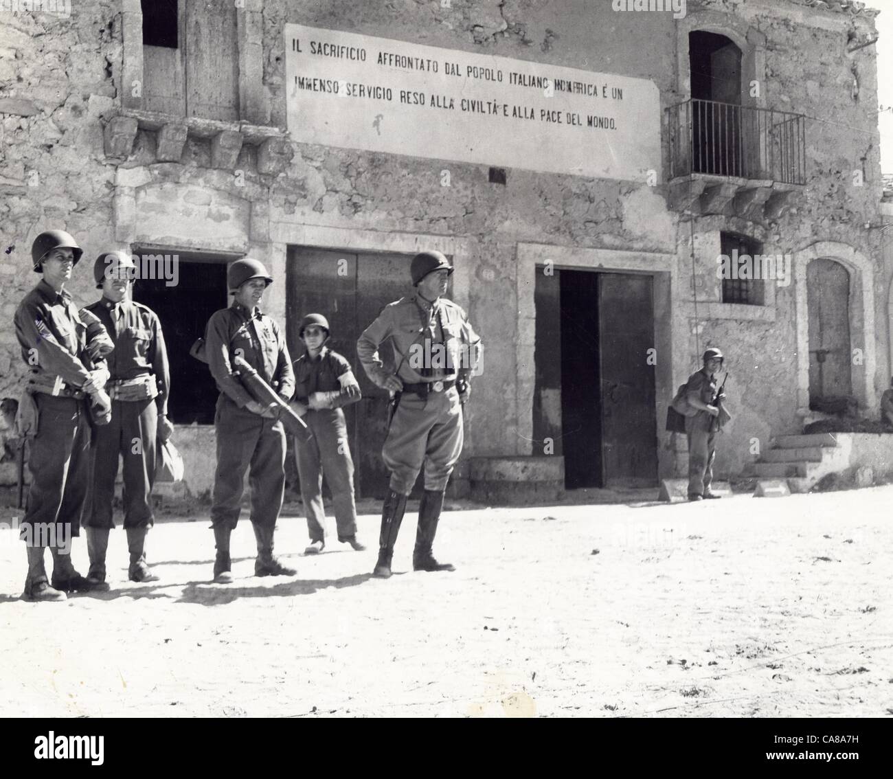 GENERAL GEORGE PATTON commanding successful U.S. Army forces in Sicily ...