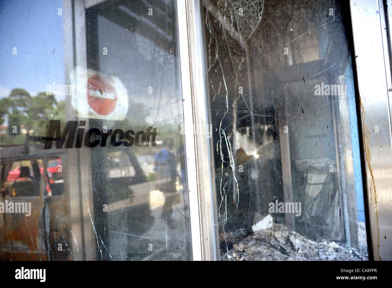 June 27 2012. Athens, Greece. 03:45 am, the Microsoft headquarters in ...