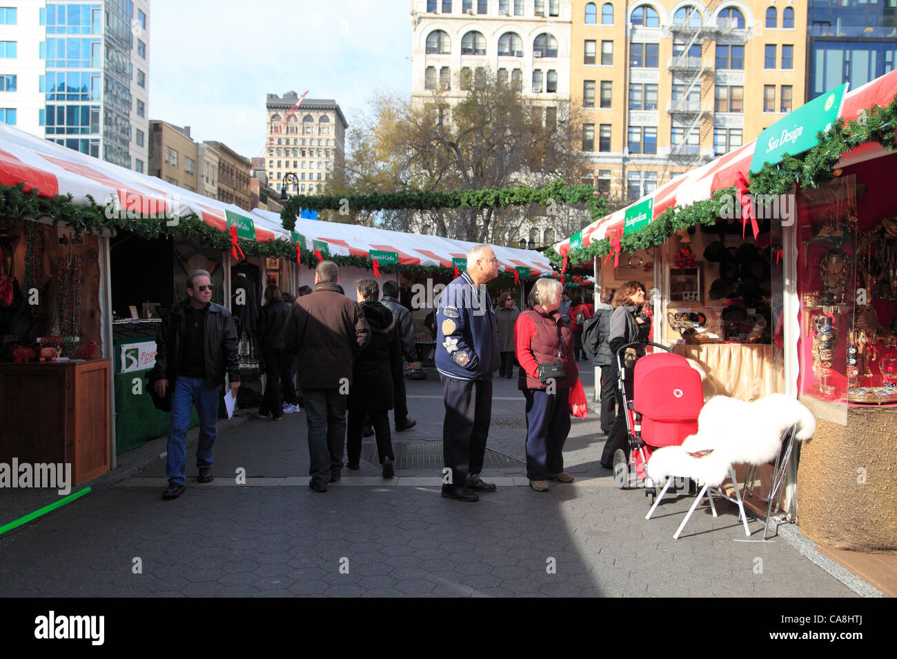 Union Square Holiday, Christmas Market, Manhattan, New York City, USA ...