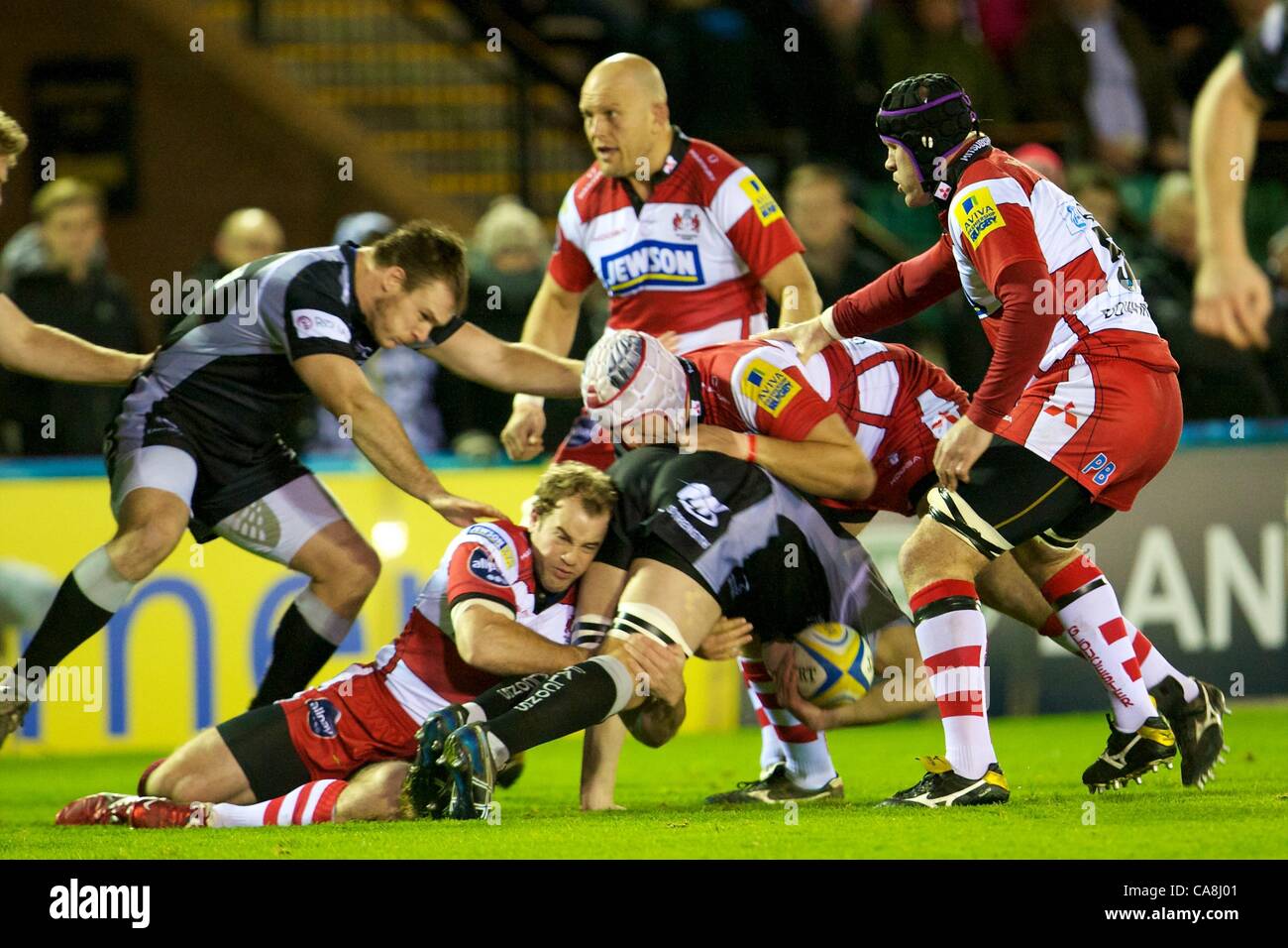 02.12.2011 Newcastle, England. Gloucester Rugby wing James Simpson ...