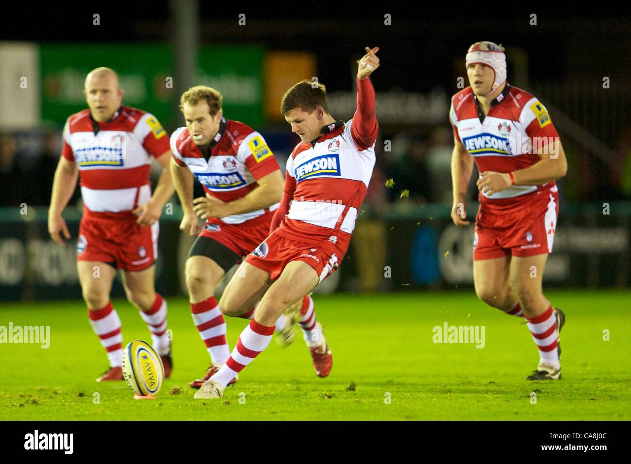 02.12.2011 Newcastle, England. Gloucester Rugby fly-half Freddie Burns ...