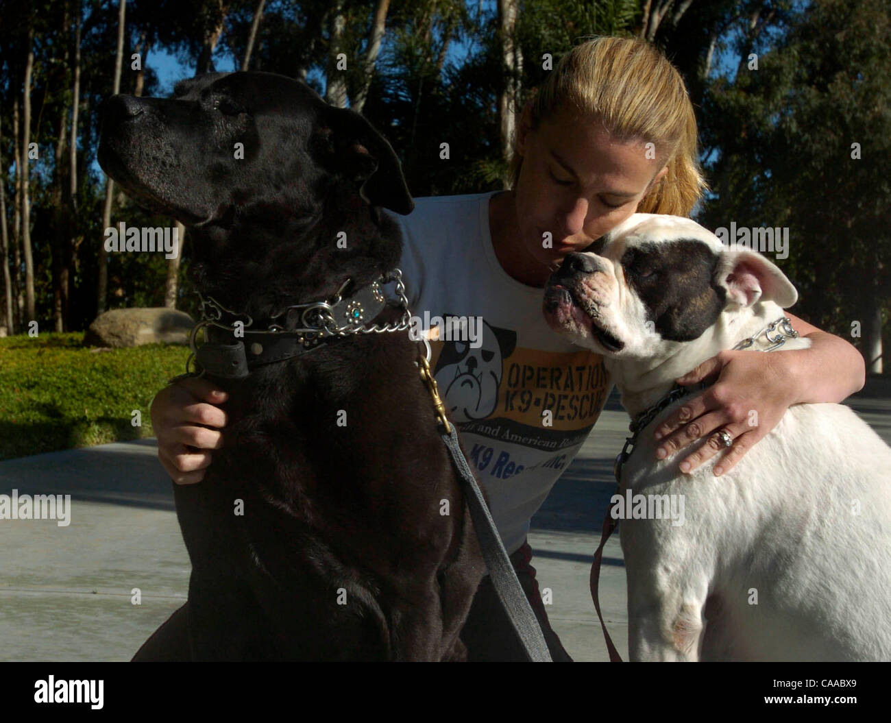 Andrea (cq) Jarrell (cq), cofounder of Operation K9 Rescue, at home ...