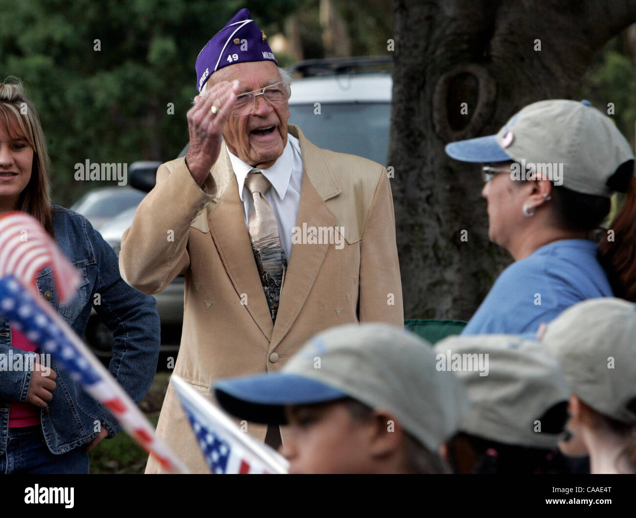 WWII Marine veteran Arthur L. Smith, Sr. saluted everyone, young or old ...