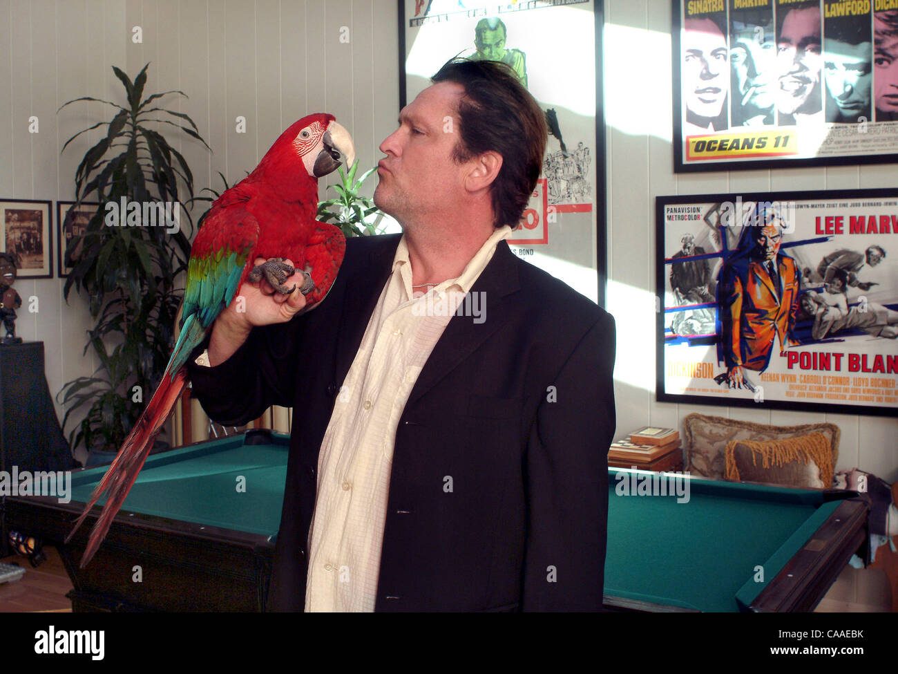 Mar 02, 2003; Malibu, CA, USA; Actor MICHAEL MADSEN with his parot at ...