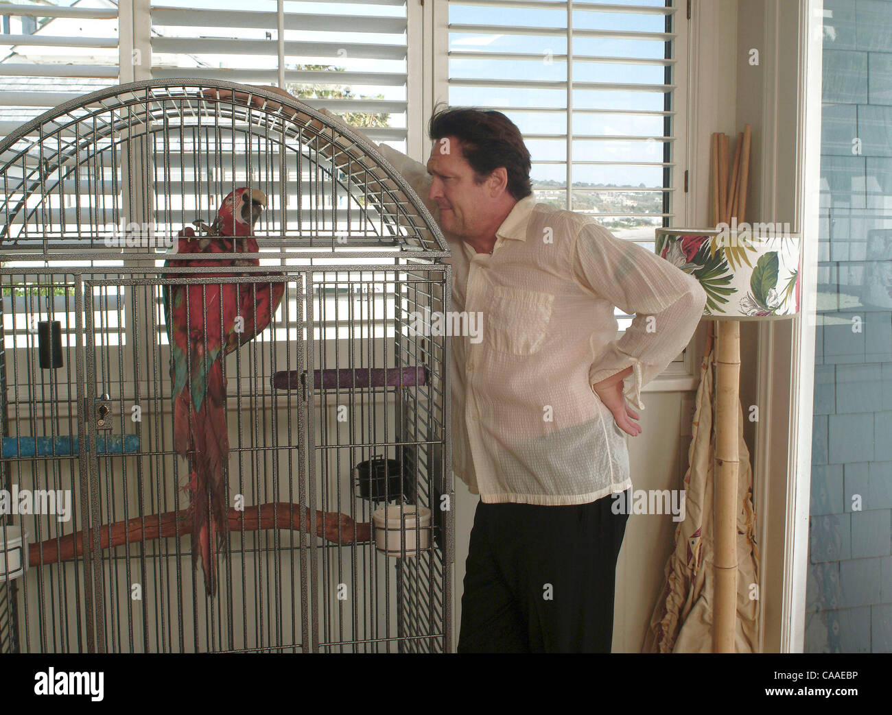 Mar 02, 2003; Malibu, CA, USA; Actor MICHAEL MADSEN with his parot at ...