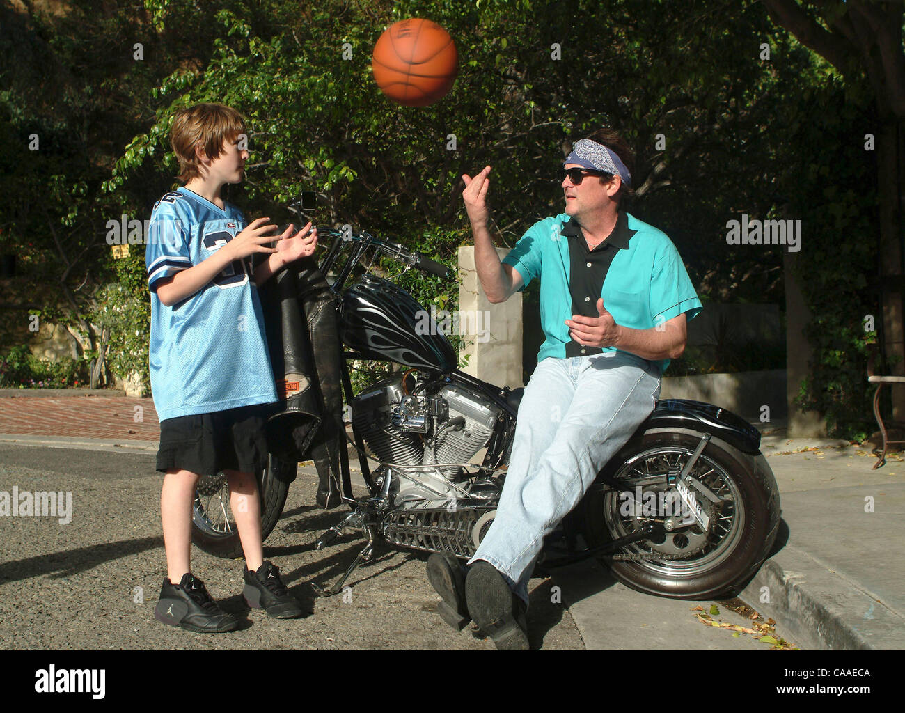 Mar 02, 2003; Malibu, CA, USA; Actor MICHAEL MADSEN and his son outside ...