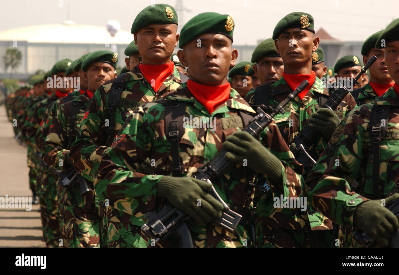 Jakarta, Indonesia - March 4 2003 Kostrad, the Strategic Army Commando ...
