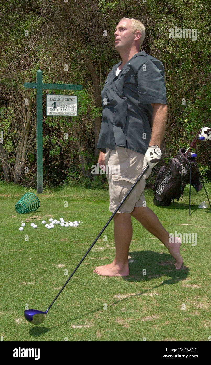 (Published 07/10/2003, D-1): At the Eagle Crest fourth hole MIKE CORNS ...